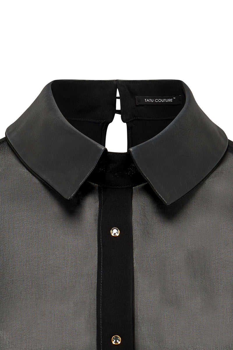 Lula Black Bodysuit Blouse | Designer Bodysuits– Tatu Couture