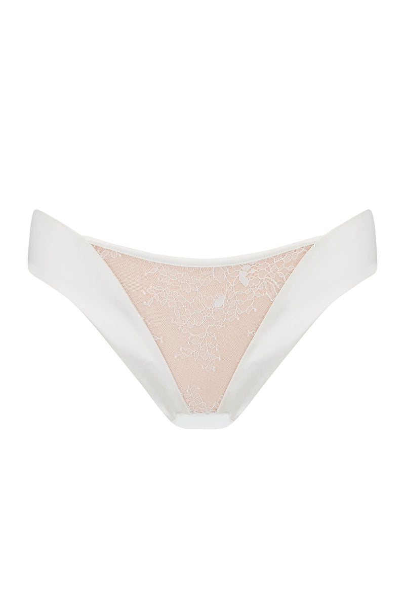 Xena Ivory Ouvert Brief | Luxury Ivory Lace knicker– Tatu Couture